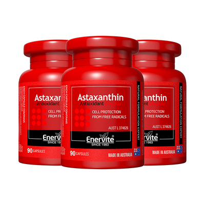 澳乐维他虾青素胶囊天然雨生红球藻口服精华90粒*3澳洲原装进口