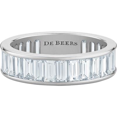 戴比尔斯梯形切割钻石戒指