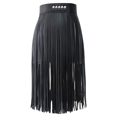 Female long tasseled waistband half-skirt 长款流苏腰带半身裙