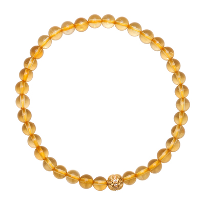 方糖家18K黄金不褪色黄水晶手串