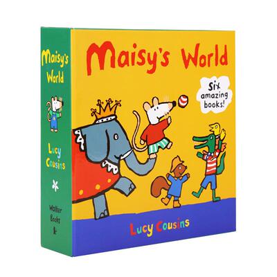 小鼠波波Maisy套装6册橙盒 盒装 点读版翻翻书贴纸书 习惯养成