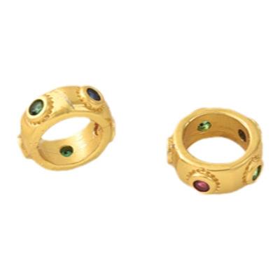 18K古法金保色微镶隔珠材料