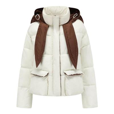 【绒子含量90%】SHRO ENRO 2024年冬季时尚连帽鸭绒保暖羽绒服女