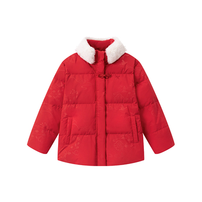 福燈贺岁|商场同款特步童装大童加厚上衣儿童外套女童保暖羽绒服