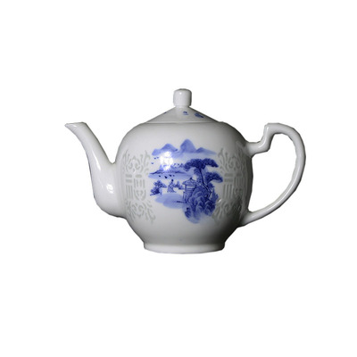 景德镇手绘青花玲珑茶具套装