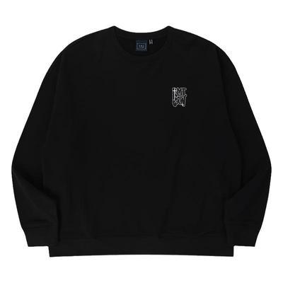 ROMANTICCROWN24秋冬新款针织圆领纯色卫衣后背字母落肩男女同款