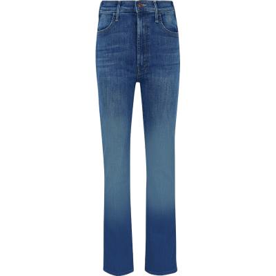 【折扣】MOTHER DENIM女士高腰微喇蓝色牛仔裤