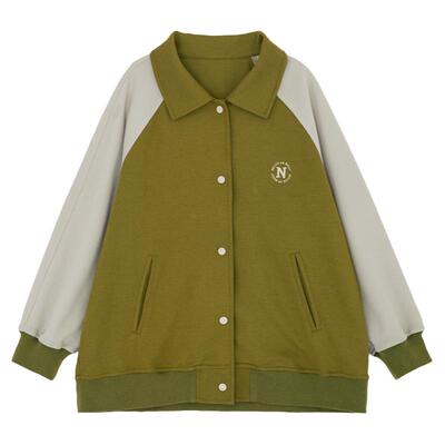 撞色拼接插肩袖女童秋季外套