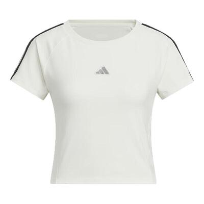 Adidas阿迪达斯女夏季三条纹舞动系列运动服短款修身短袖KS0276