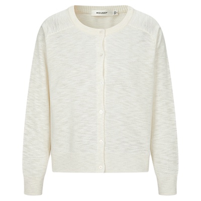 MOUSSY 秋季新品简约风圆领宽松薄款针织开衫女028ISA70-1001