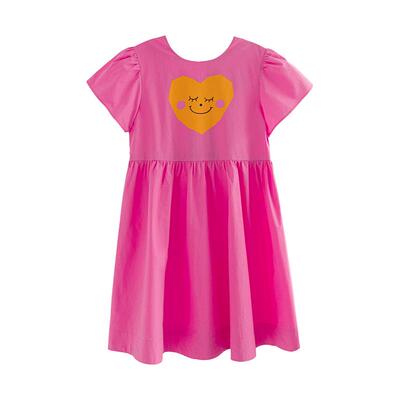 ILOVEJ女童印花褶皱连衣裙