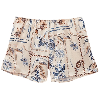 时尚复古印花短裤家居睡裤