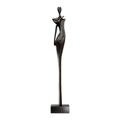 轻奢玄关摆件竖高客厅壁龛细长装饰品意式极简人物雕塑高级艺术感