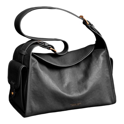 VH头层牛皮可单肩可斜挎hobo包