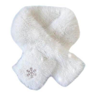 IVONA【一片雪花】超保暖！ 原创可爱雪花冬日百搭水钻毛绒白围巾