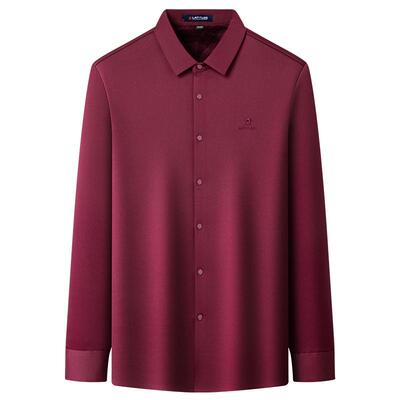 梦特娇加绒加厚弹力长袖衬衫保暖