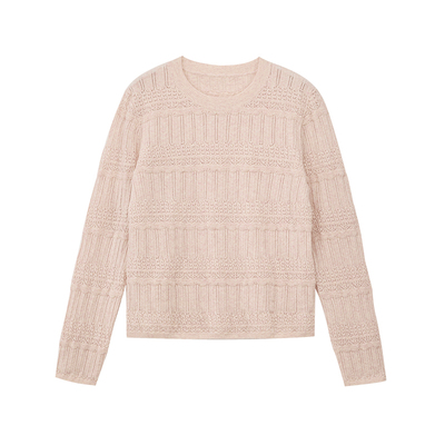 PREPREWORKS镂空肌理圆领套头衫