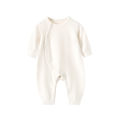 柠檬爬爬斜襟按扣长爬德绒秋冬