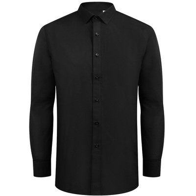 乔治白男士秋季纯色尖领长袖衬衫