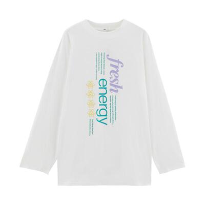 SLY奥莱 春夏休闲宽松字母图案印花长袖T恤女030FAZ90-4730