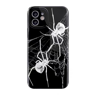 小众简约线条蜘蛛适苹果15/14手机壳苹果13软壳11/12promax高级xs/xr防摔7p创意