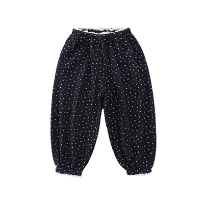 女童春秋碎花韩版宽松束脚卫裤子