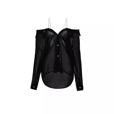 「LA」小心机保护欲*性感诱惑男友风衬衣睡衣纯欲薄款女吊带睡裙