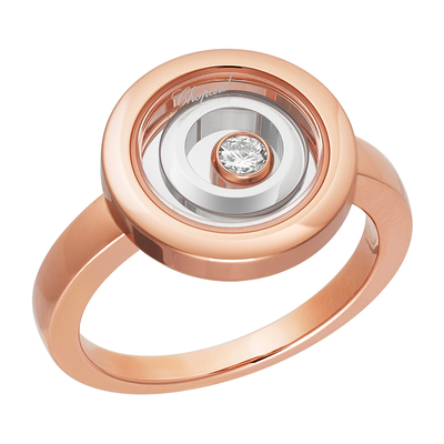 CHOPARD玫瑰金白金双色戒指