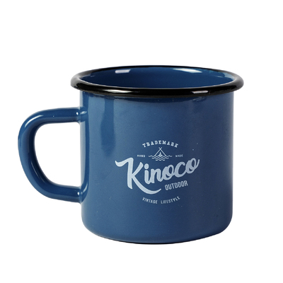 Kinoco户外野炊搪瓷杯复古珐琅露营杯随身杯手工制咖啡杯便携水杯