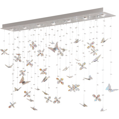 设计师款蝶恋花餐厅水晶吊灯现代轻奢大气创意艺术灯饭厅吧台吊灯