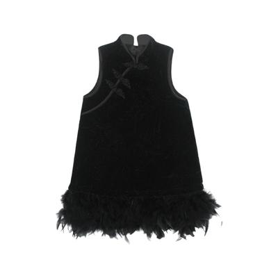 utouto中国风羽毛旗袍裙