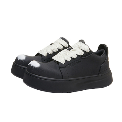 lestream黑色厚底休闲德比鞋男女