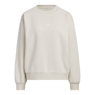 阿迪达斯女装2025秋季款针织简约宽松圆领休闲运动长袖卫衣KC0049