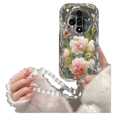 适用于oppofindx7手机壳findx7Pro保护套findx6新款电镀奶油纹不泛黄简约水晶花防摔波浪边镜头全包硅胶小清