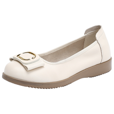 日泰真皮休闲女单鞋平底舒适防滑