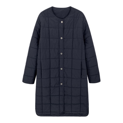 藏蓝色长款棉服女冬季加厚保暖