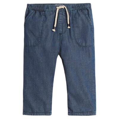 Newbie瑞典进口童装春秋新品深蓝色抽绳牛仔裤裤子