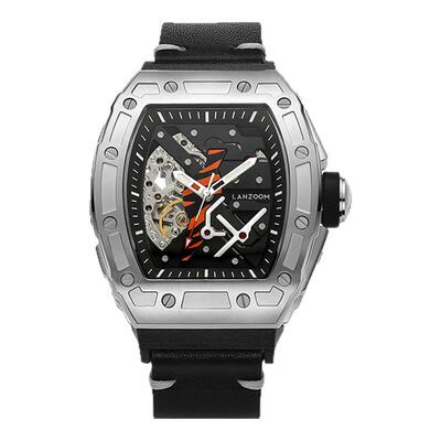 德国LANZOOM蓝族豹纹迪手表男士机械表男款蛇年限定礼物送男友