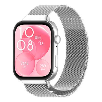适用于华为手表Fit5表带watchfit4/3米兰磁吸fit2金属尼斯腕带5pro智能运动男女高级表链FIT4pro夏天透气配件