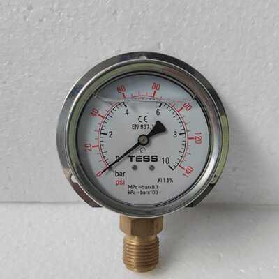 TESS PRESSURE GAUGE 0 to 10 BAR  0 to 140 PSI GLY GAUGE 75D