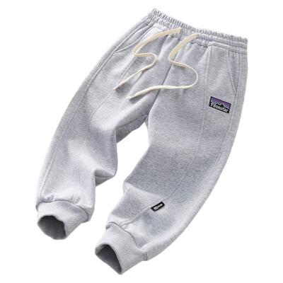 春季新款男童纯色宽腰运动裤长裤