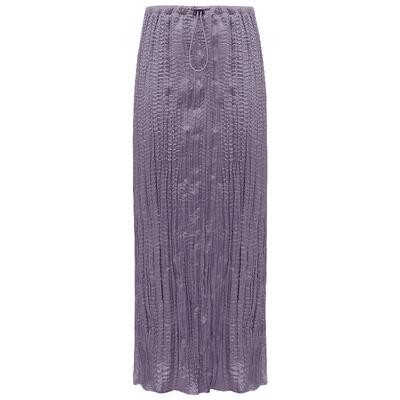 COCOBELLA丝光缎面压褶肌理感半身裙温柔风垂顺遮胯筒裙HS7026-4