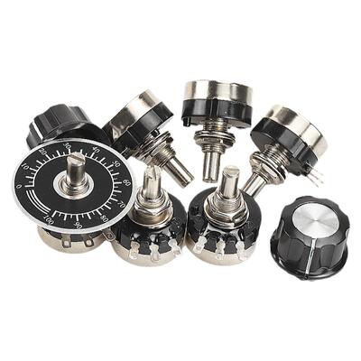 RV24YN20S碳膜电位器+刻度片+旋钮1K 2K 10K 100 500单圈可调电阻