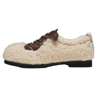 EBLAN/伊伴羊羔毛毛鞋女平底单鞋