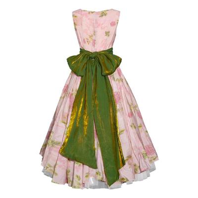 vintage风大裙摆绑带劳拉连衣裙