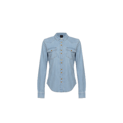 PINKO女士男友风休闲牛仔衬衫