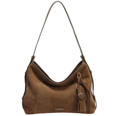 【新年礼物】百丽包包女25冬流浪摩卡升级版中号麂皮托特包Z9411A