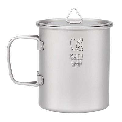 KEITH铠斯折叠钛杯便携式户外杯子纯钛水杯茶咖啡口杯露营单层杯