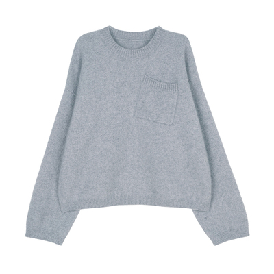 浣熊绒斜口袋刘雯同款针织毛衣