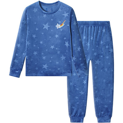 舒雅男童超柔绒睡衣家居服套装